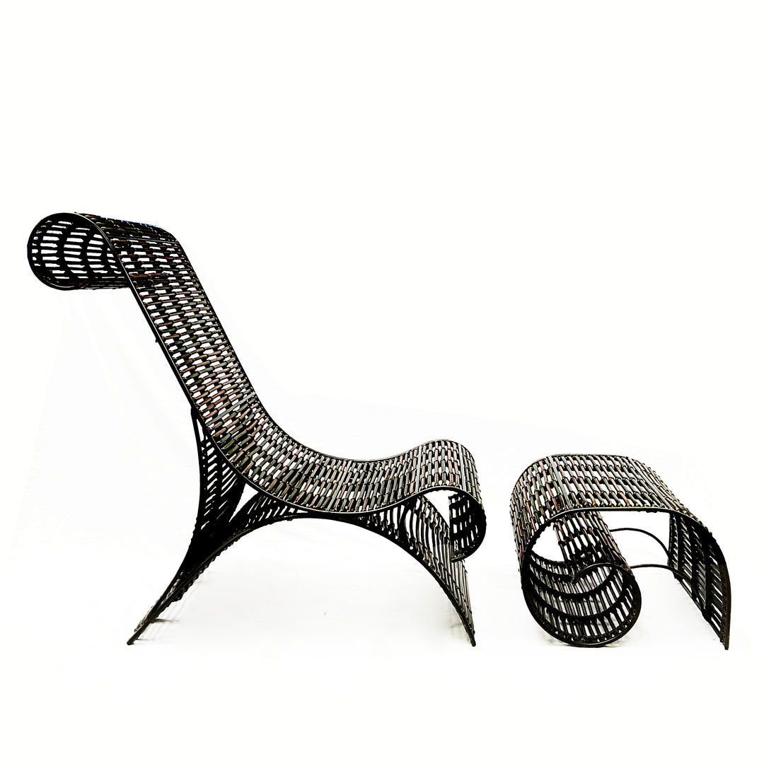 BANIG | All-Weather Lounge Chair With Footstool – jedyabutfurniture